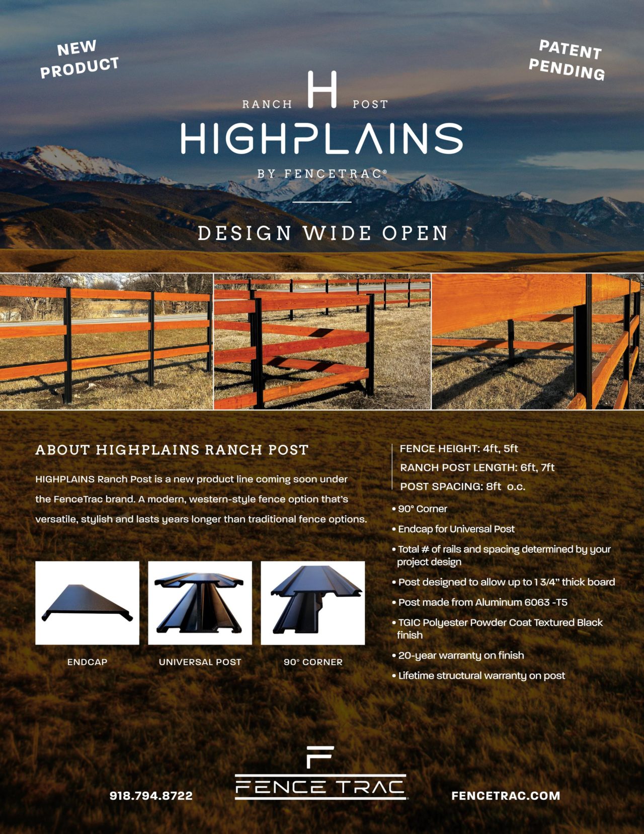 HIGHPLAINS Ranch Post by FenceTrac (Lifetime Warranty)